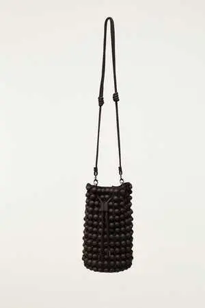 Farm Rio Beaded Macrame Bucket Bag