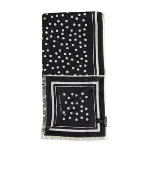 Dolce & Gabbana Dolce Gabbana Polka Dot Printed Frayed Edge Scarf