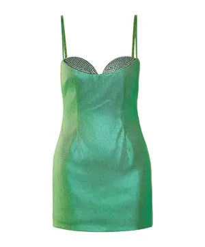 AREA Crystal-embellished Lamé Dress