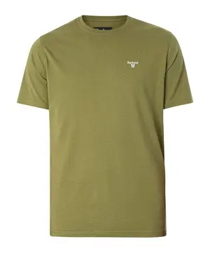 Barbour Logo-embroidered Cotton T-shirt - Olive Green
