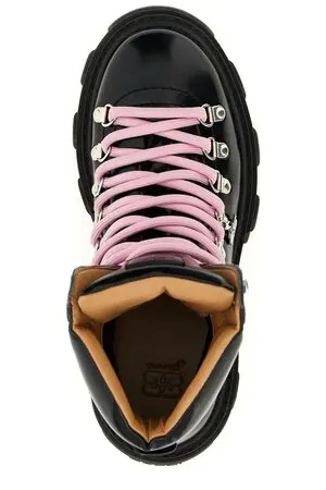 GANNI Cleated Mountain Boots - Black
