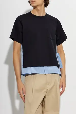 Sacai T-shirt Made Of Combined Fabrics