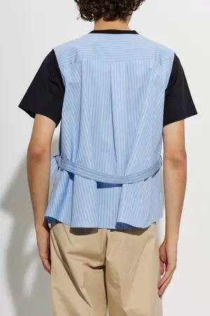 Sacai T-shirt Made Of Combined Fabrics