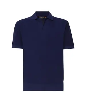 Loro Piana Buttonless Piqué Polo Shirt - Black