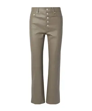 JOSEPH Den Cropped Leather Straight-leg Pants