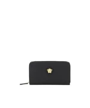 Versace Logo Detailed Zipped Wallet
