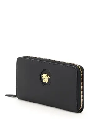 Versace Logo Detailed Zipped Wallet