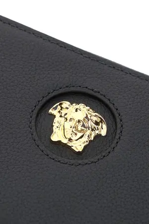 Versace Logo Detailed Zipped Wallet