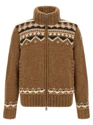 Moncler Geometric Bouclé Cardigan