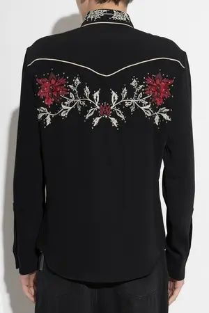 Amiri Embroidered Shirt With Shimmering Sequins