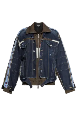 Dsquared2 Denim Jacket With Sewn-in Logo Navy Blue