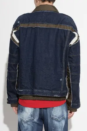 Dsquared2 Denim Jacket With Sewn-in Logo - Navy Blue