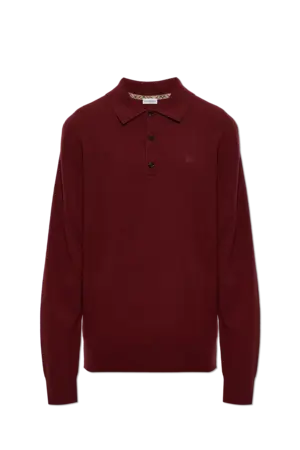 Burberry Cashmere Polo ‘carson - Burgundy
