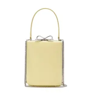 SELF-PORTRAIT Bow Clasp Leather Tote Bag - Yellow