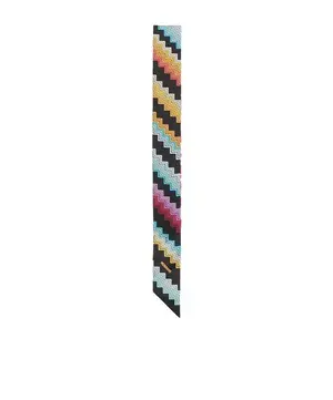 Missoni Zigzag-print Skinny Scarf - Black