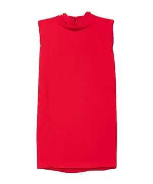 Valentino Garavani Draped Neck V-back Mini Dress - Red