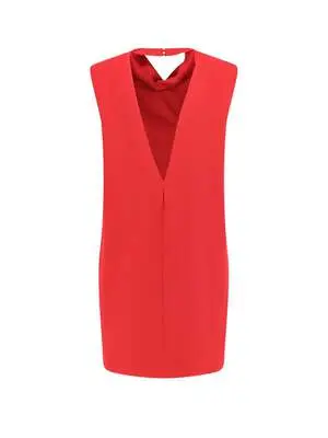 Valentino Garavani Draped Neck V-back Mini Dress - Red