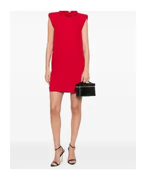 Valentino Garavani Draped Neck V-back Mini Dress - Red