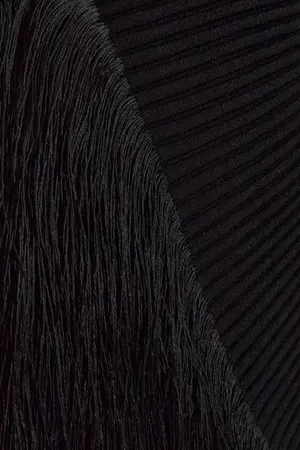Alaïa Asymmetric Fringed Strapless Dress - Black