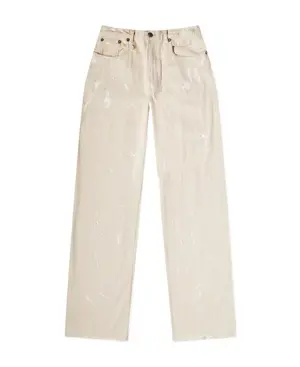 R13 D'arcy Paint-splatter High Waist Wide-leg Jeans