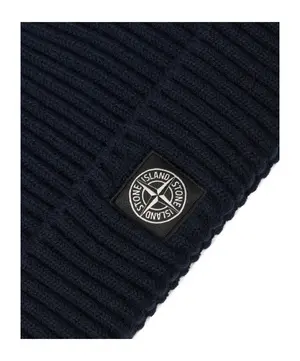 Stone Island Beanie With Compass Logo Patch