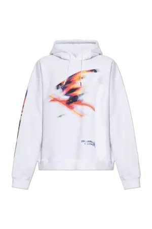 Dsquared2 Cotton Hooded Sweatshirt By - White
