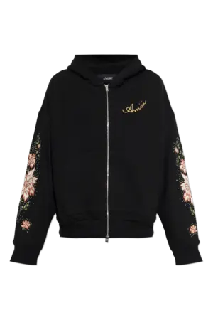 Amiri Sweatshirt With Colorful Embroidery And Shimmering Sequins - Black