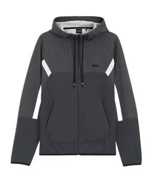 Hugo Boss Zip-up Hooded Sweatshirt - Dark Grey