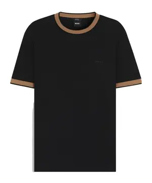 Hugo Boss Contrast-trim Slim-fit T-shirt - Black