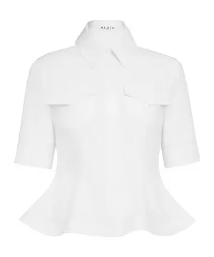 Alaïa Poplin Peplum Shirt