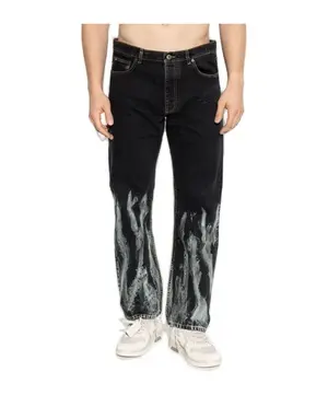 Off-White Logo Patch Straight Leg Jeans