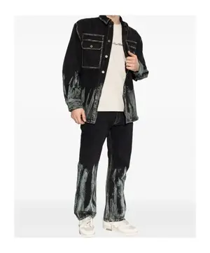 Off-White Logo Patch Straight Leg Jeans