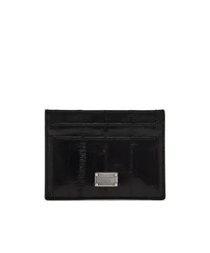 Dolce & Gabbana Dolce Gabbana Logo Plaque Embossed Card Holder - Black