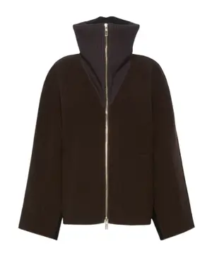 Sportmax Short Wool And Cashmere Heavy Jacket Coffee
