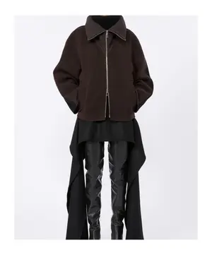 Sportmax Short Wool And Cashmere Heavy Jacket Coffee