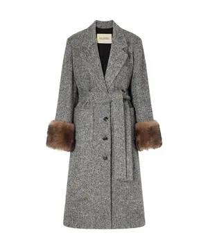 Valentino Garavani Belted Herringbone Coat