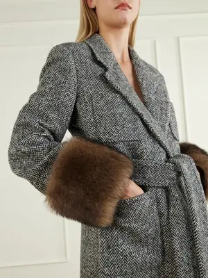 Valentino Garavani Belted Herringbone Coat