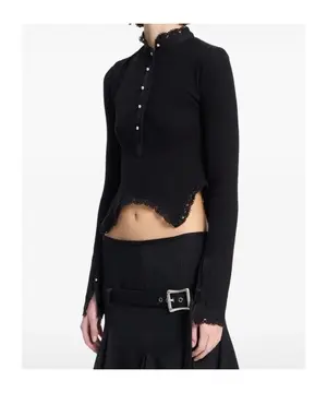 ANN DEMEULEMEESTER Nacine Serafino Lace-trim Cropped Top
