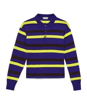 J.W.ANDERSON Knitted Striped Rugby Polo Top - Ultraviolet