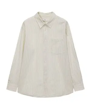 DUNST Classic Striped Shirt - Ivory