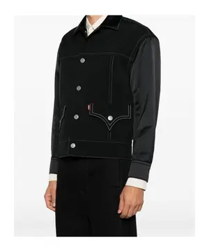 Junya Watanabe X Levi's Contrast-panel Contrast-stitch Jacket - Black