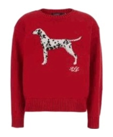 Ralph Lauren Dog Intarsia Knitted Sweater - Red