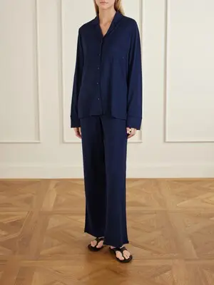 SKIMS Lapel Long Sleeve Pajama Set - Blue