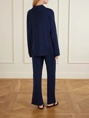 SKIMS Lapel Long Sleeve Pajama Set - Blue
