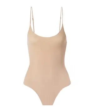 SKIMS Sheer Seamless Thong Bodysuit Clay