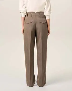 AMI Paris Wool Striped Two-pleats Trousers