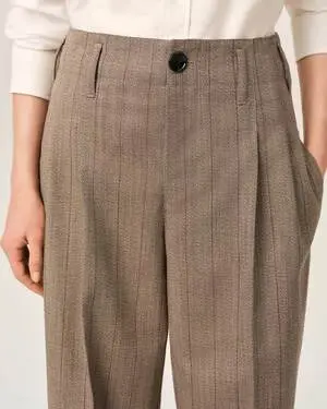 AMI Paris Wool Striped Two-pleats Trousers