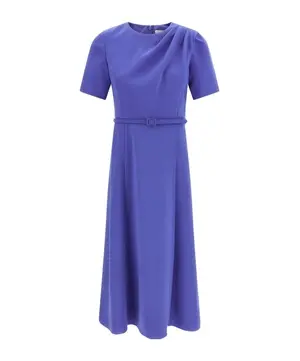 Carolina Herrera Draped Belted Midi Dress