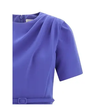 Carolina Herrera Draped Belted Midi Dress