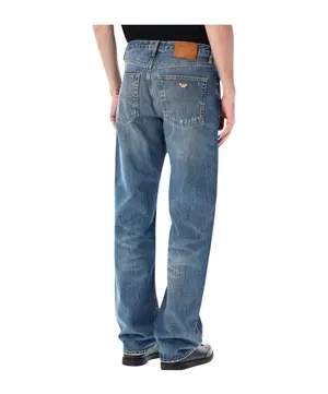 Emporio Armani Faded Straight-leg Jeans